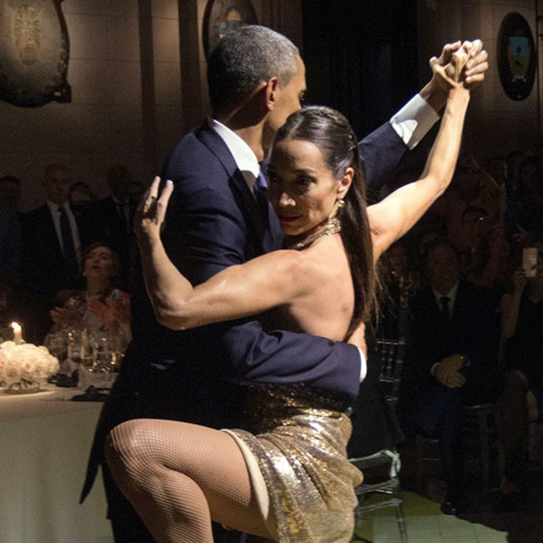 President Obama And First Lady Michelle Tango With Dancers In Argentina